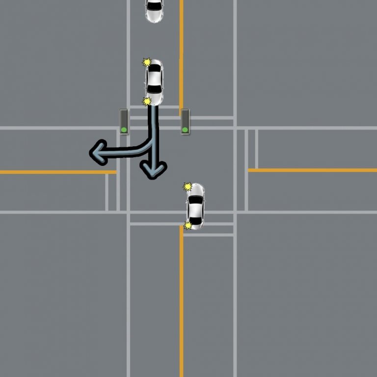 How to Turn Left at a Traffic Light Safely
